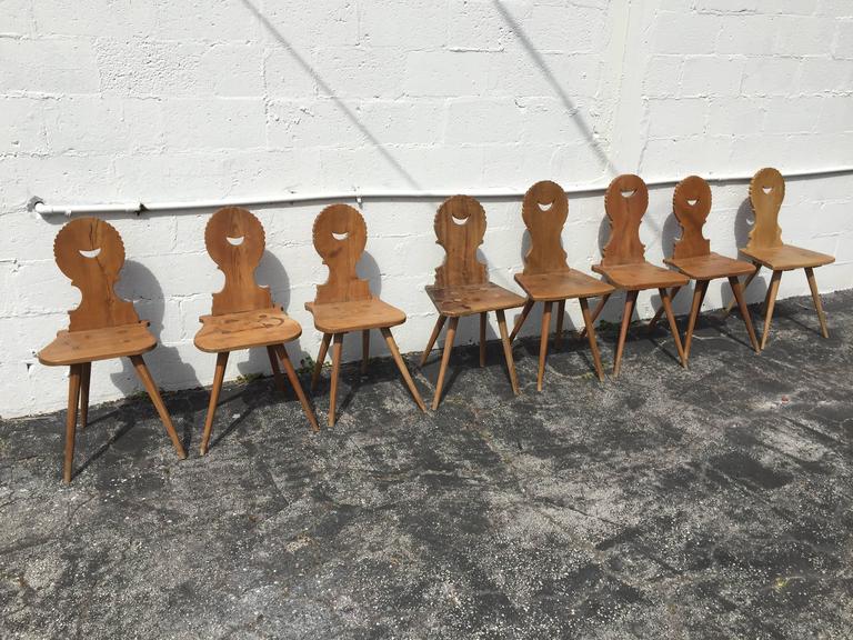 Set of Eight 19th Century Swiss Alpine Chairs at 1stDibs