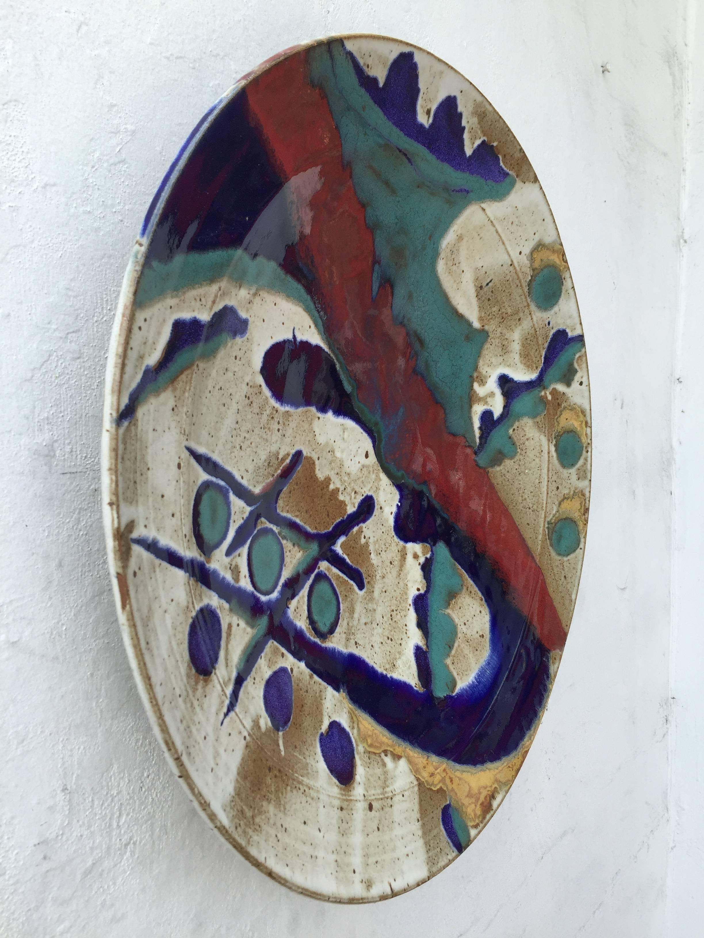 Grand Pair of Ken Pick Pottery Chargers at 1stDibs