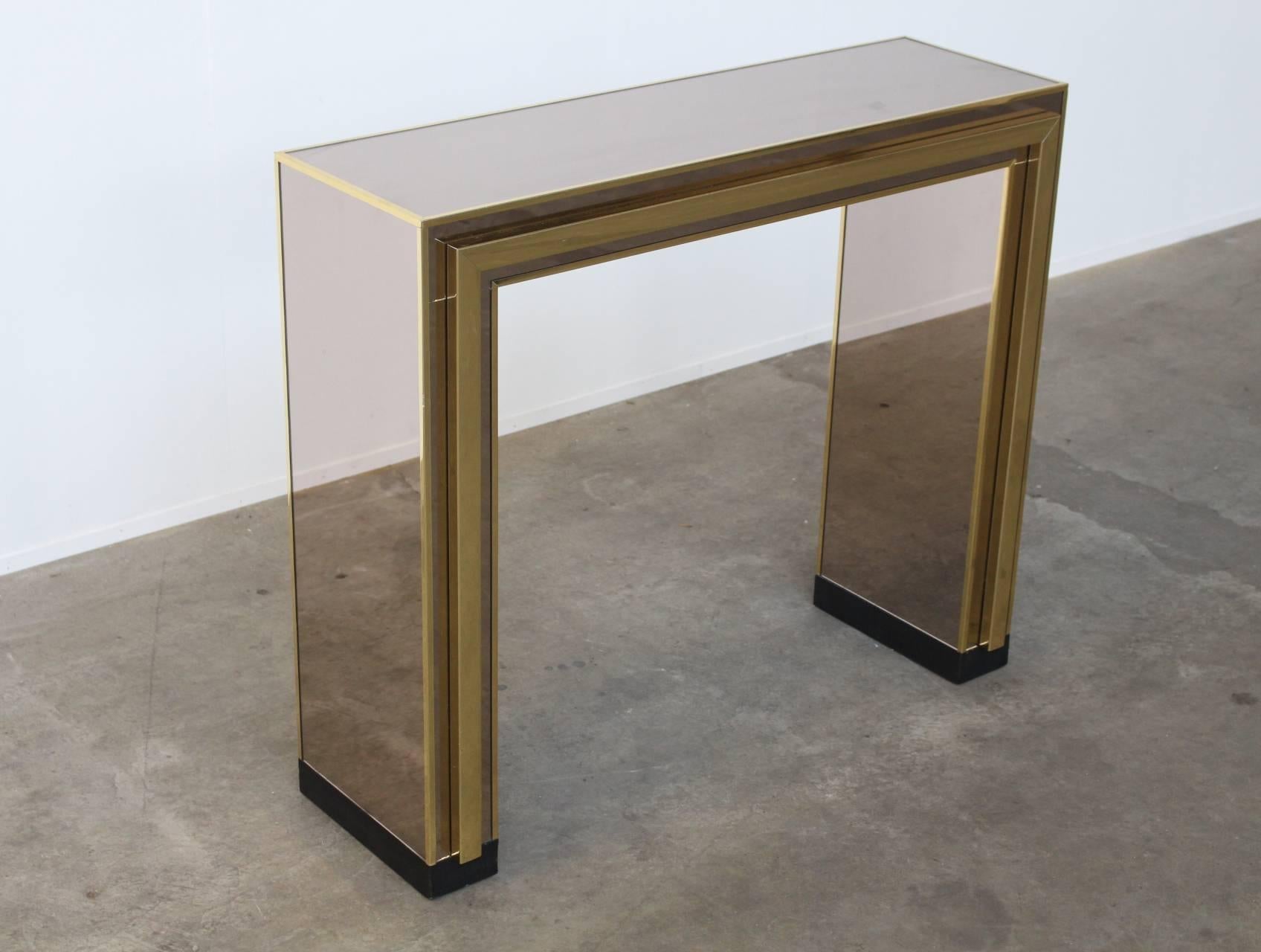 Mirrored Glass Wall Console by Maison Jansen at 1stDibs
