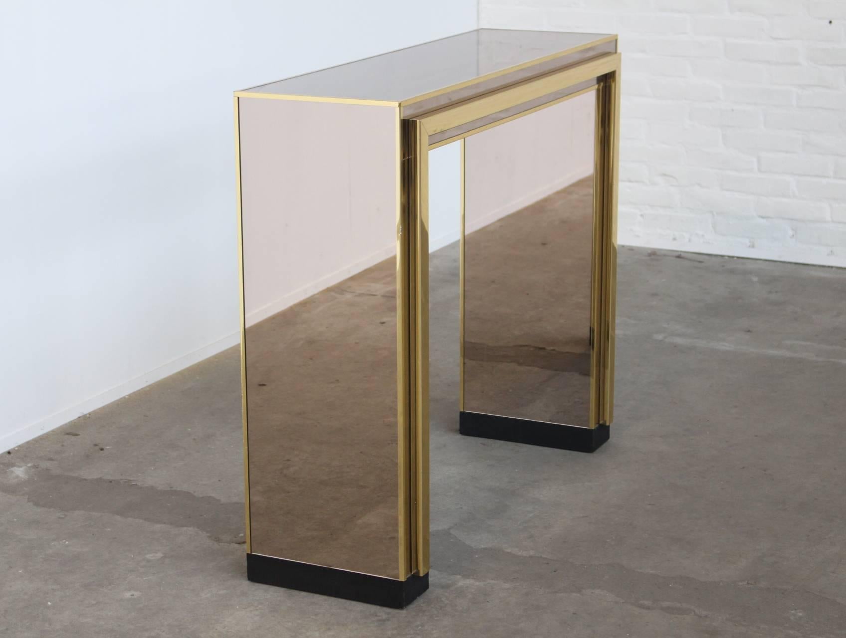 Mirrored Glass Wall Console by Maison Jansen at 1stDibs