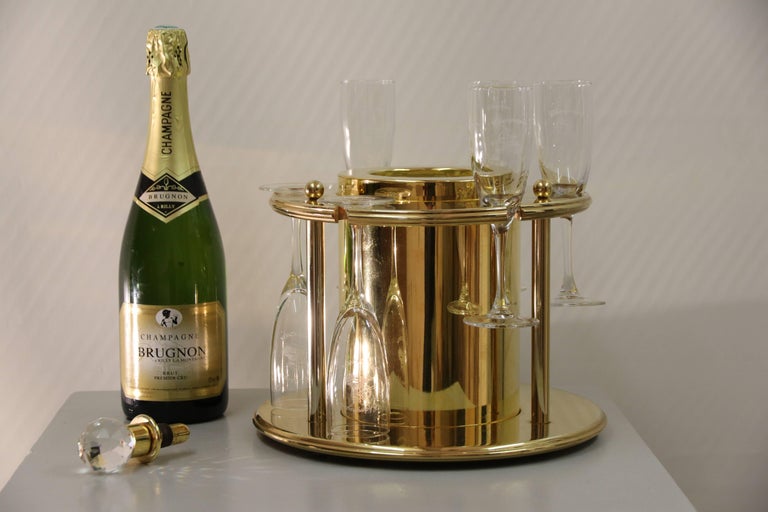 Turnwald Collection Gold Plated Champagne Cooler with Chrystal Bottle ...