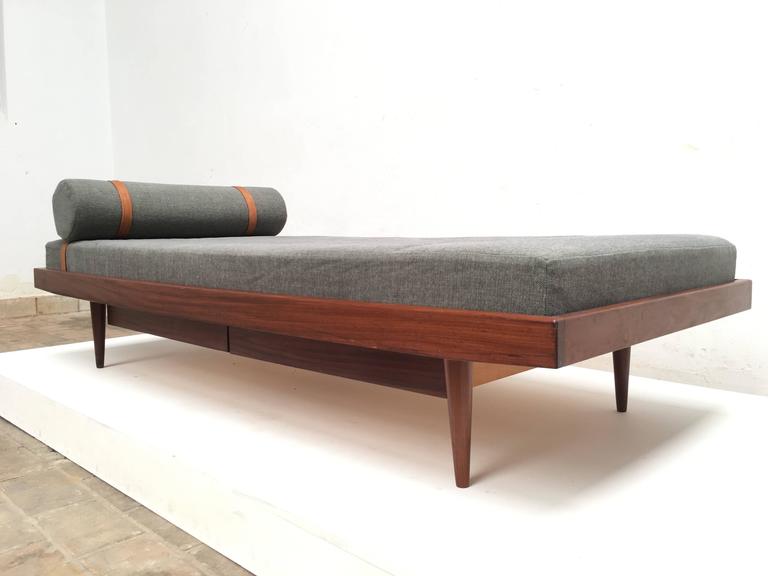 1960s Teak Scandinavian Daybed and Storage with New De Ploeg Wool ...