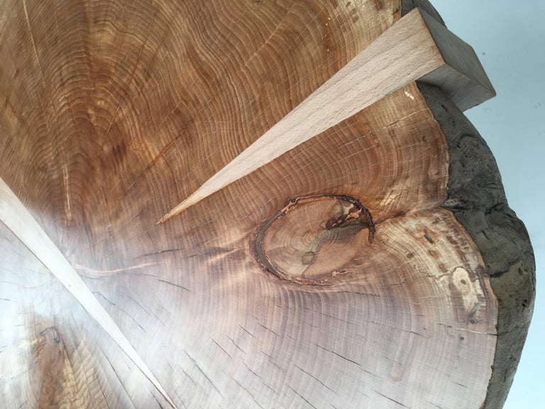 Mid-Century Modern Reclaimed Beech Trunk-Slab Custom-Made Table the ...