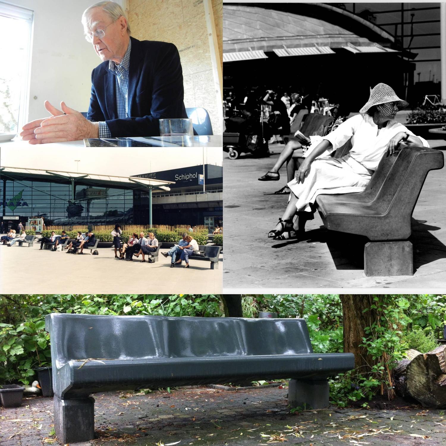 Friso Kramer Polished Black Terrazzo Prototype "Bink" Bench 1993 For ...