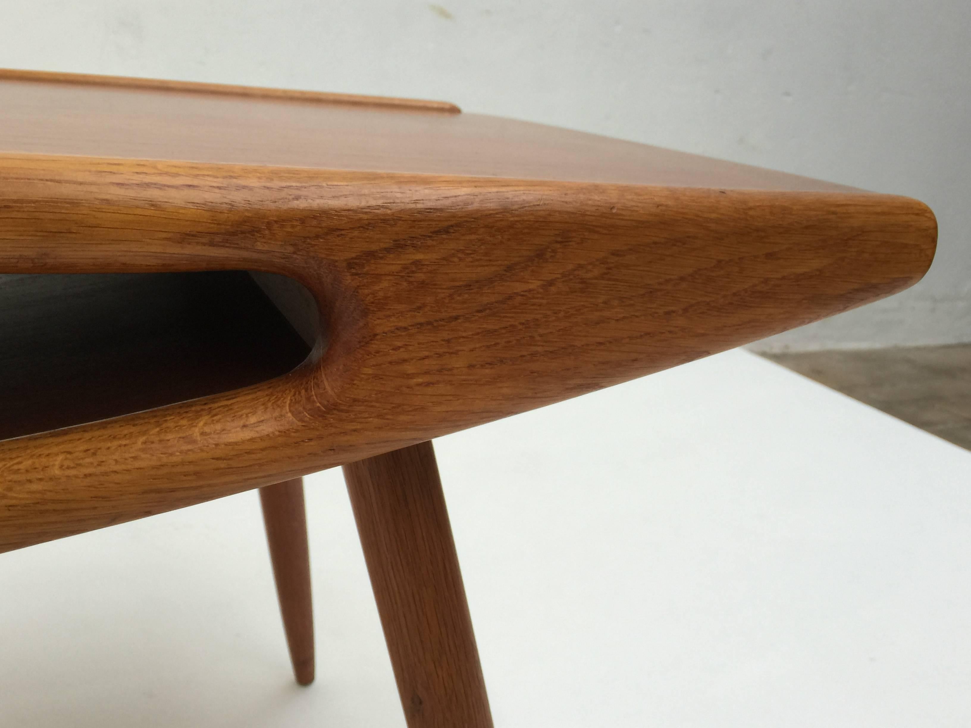 Danish 'Smiley' Teak and Oak Coffee Table in the Style of Johannes ...