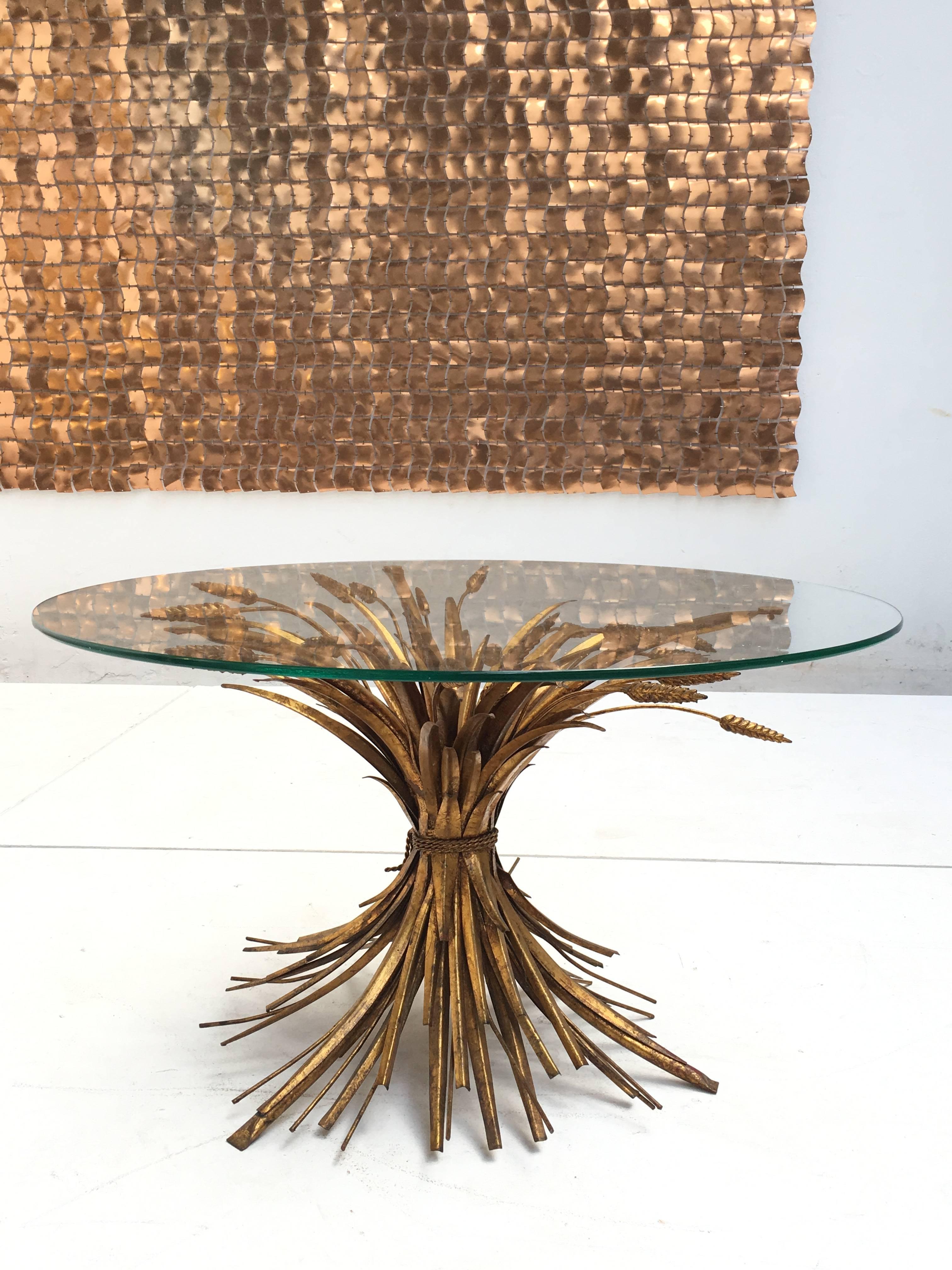 French Vintage Gilt "Sheaf of Wheat" Coffee Table 1960's For Sale at ...