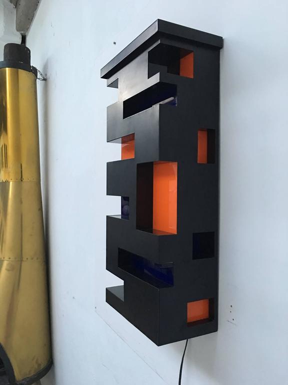 Enameled Steel and Plexiglas 'De Stijl' Style Light Sculpture, Italy ...