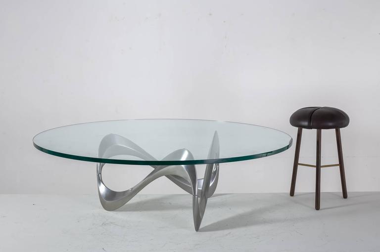 Large Knut Hesterberg Aluminum and Glass Snake Table, Germany, 1960s ...