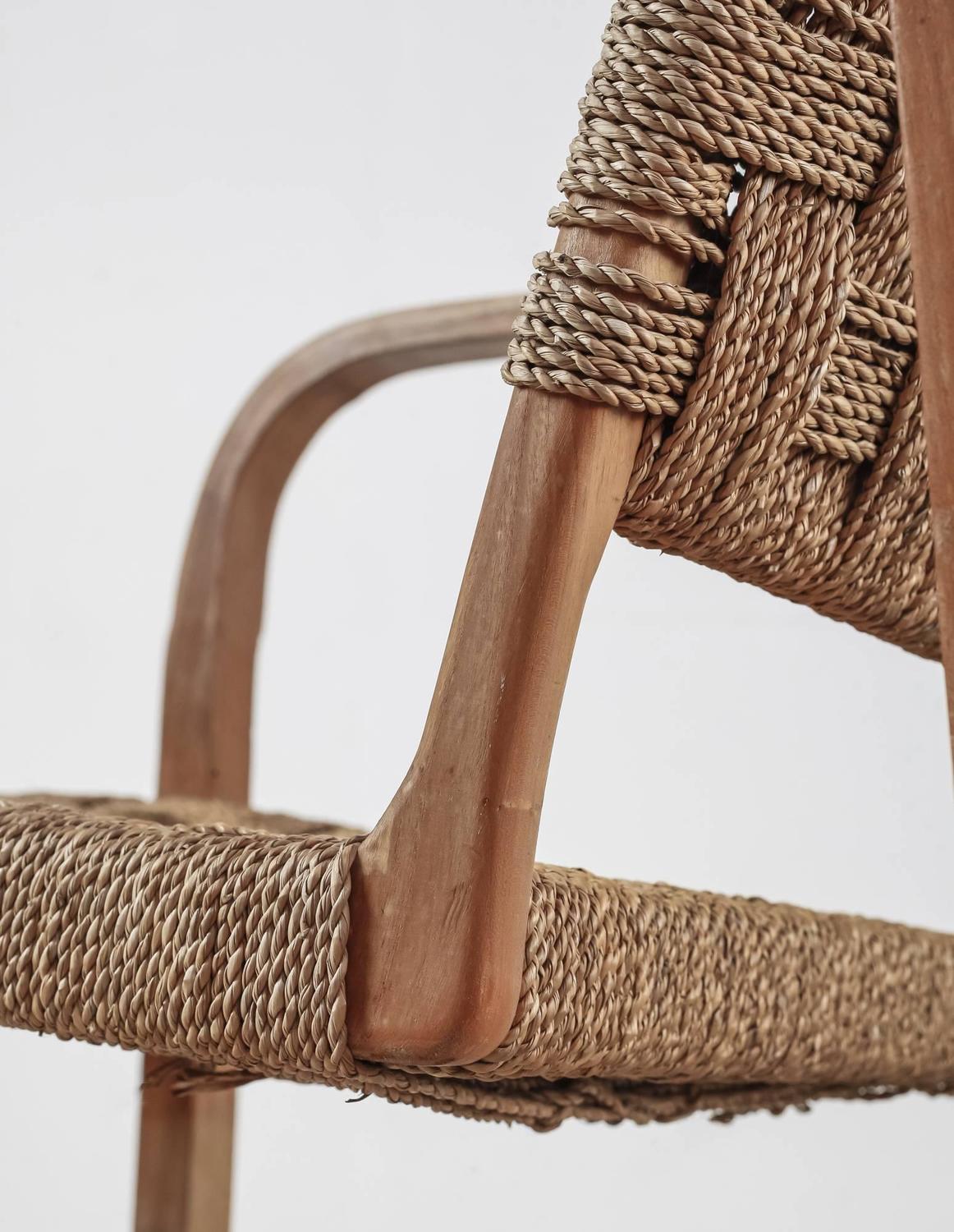 Magnus Stephensen pair of Bent Beech and Seagrass Armchairs, Denmark ...