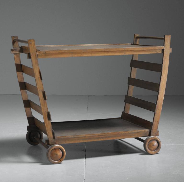 Gerrit Rietveld Very Rare Wooden Serving Trolley, Netherlands, 1940s ...