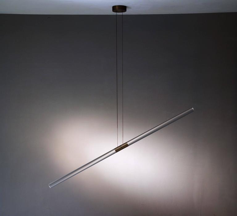 Roy Wormsbecher Brass Acrylic Adjustable Rod Pendant Lamp at 1stDibs ...