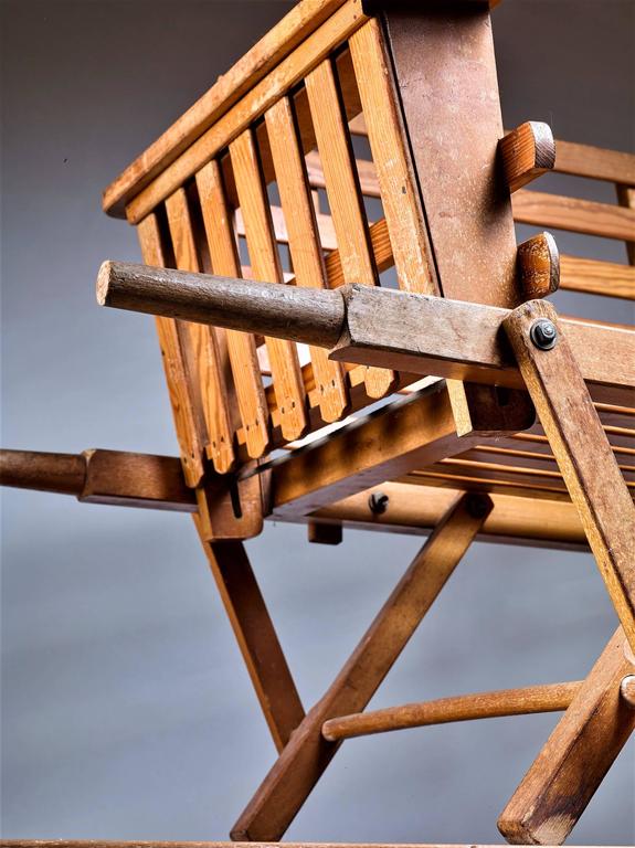 Swedish Wooden Sunbed with Wheels, 1930s at 1stDibs | wooden sunbed ...