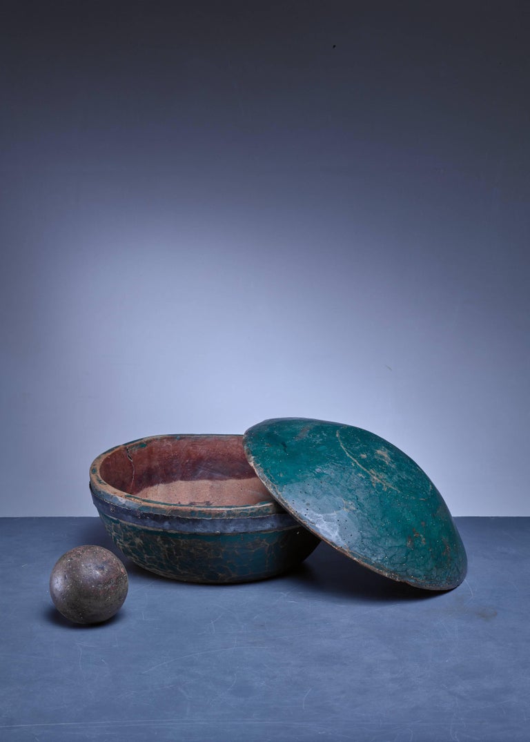 Wood and Steel Folk Art Mustard Bowl, Sweden For Sale at 1stDibs