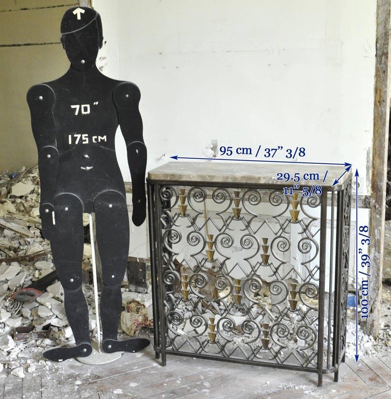 Three Rare Art Deco Radiator Covers in Wrought Iron, circa 1930 For ...