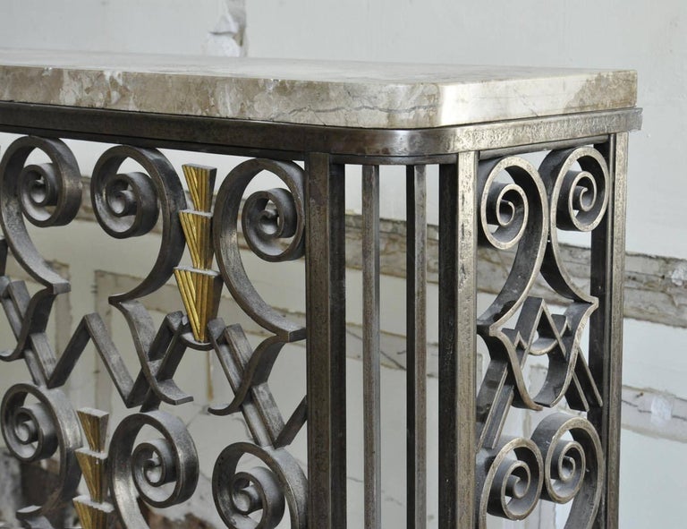 Three Rare Art Deco Radiator Covers in Wrought Iron, circa 1930 For ...