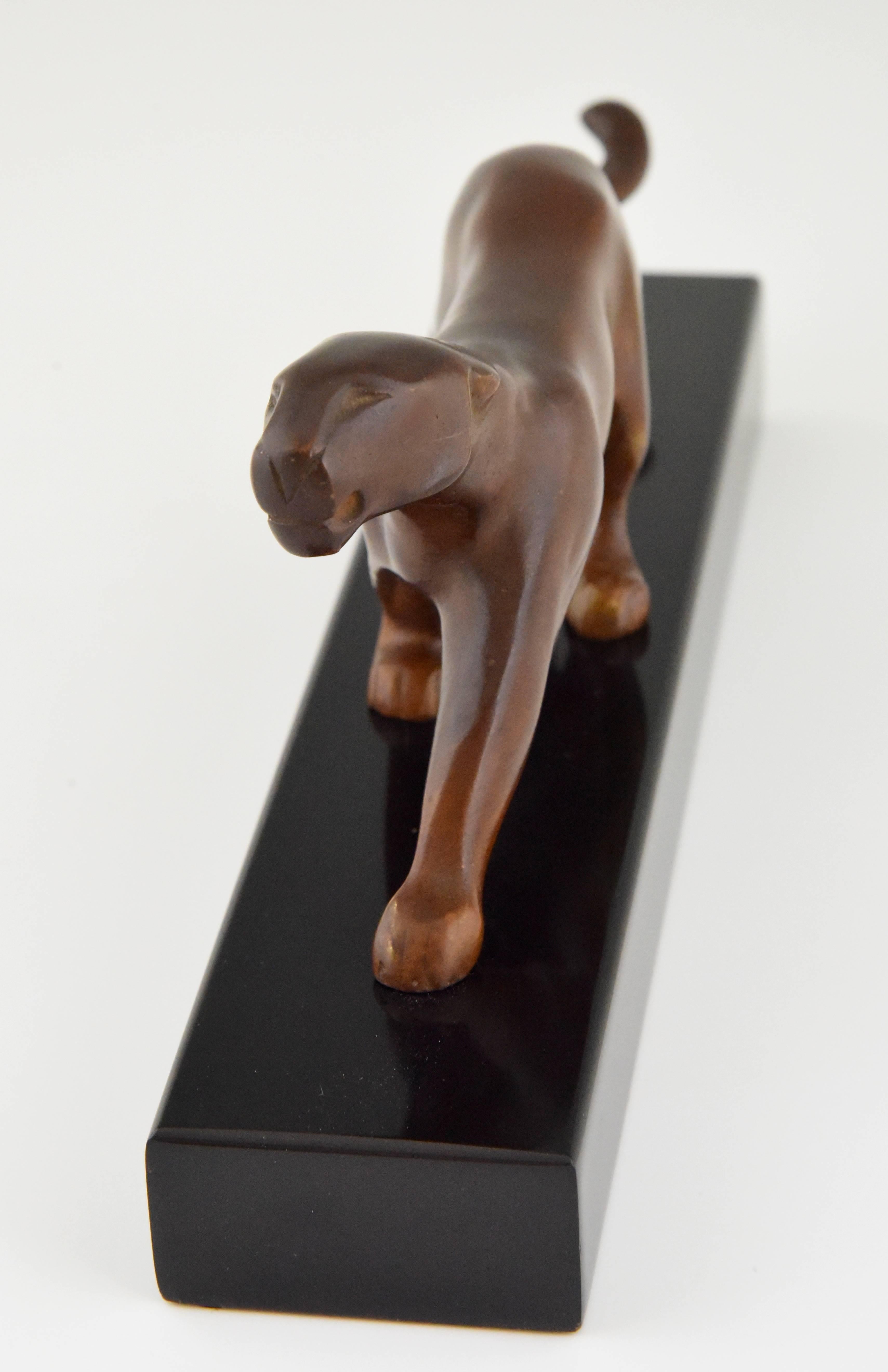 French Art Deco Bronze Panther Sculpture by Michel Decoux, 1930 at ...