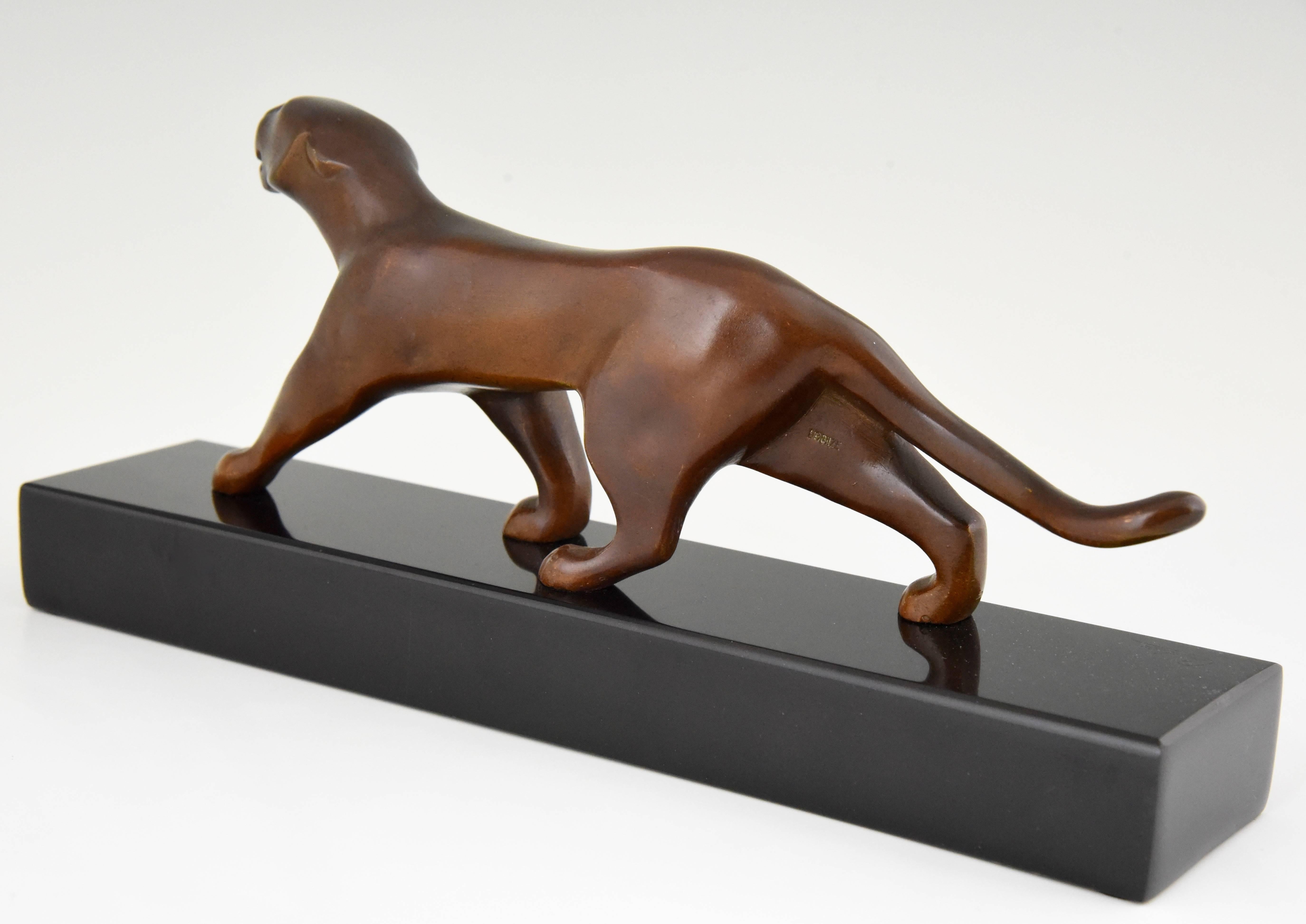 French Art Deco Bronze Panther Sculpture by Michel Decoux, 1930 at ...