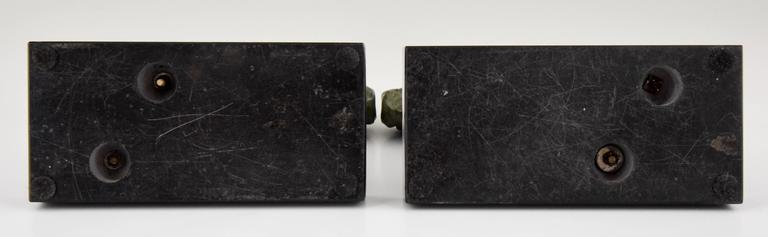 Art Deco Bronze Ram Bookends on Marble Base Signed Scribe, 1930 France ...