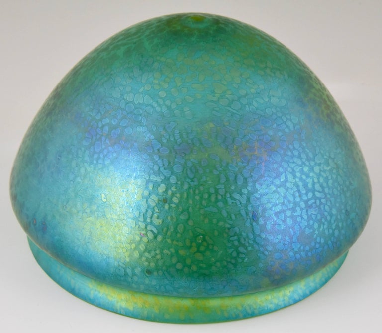Art Nouveau Copper Table Lamp with Loetz Glass Shade by Johann Loetz ...