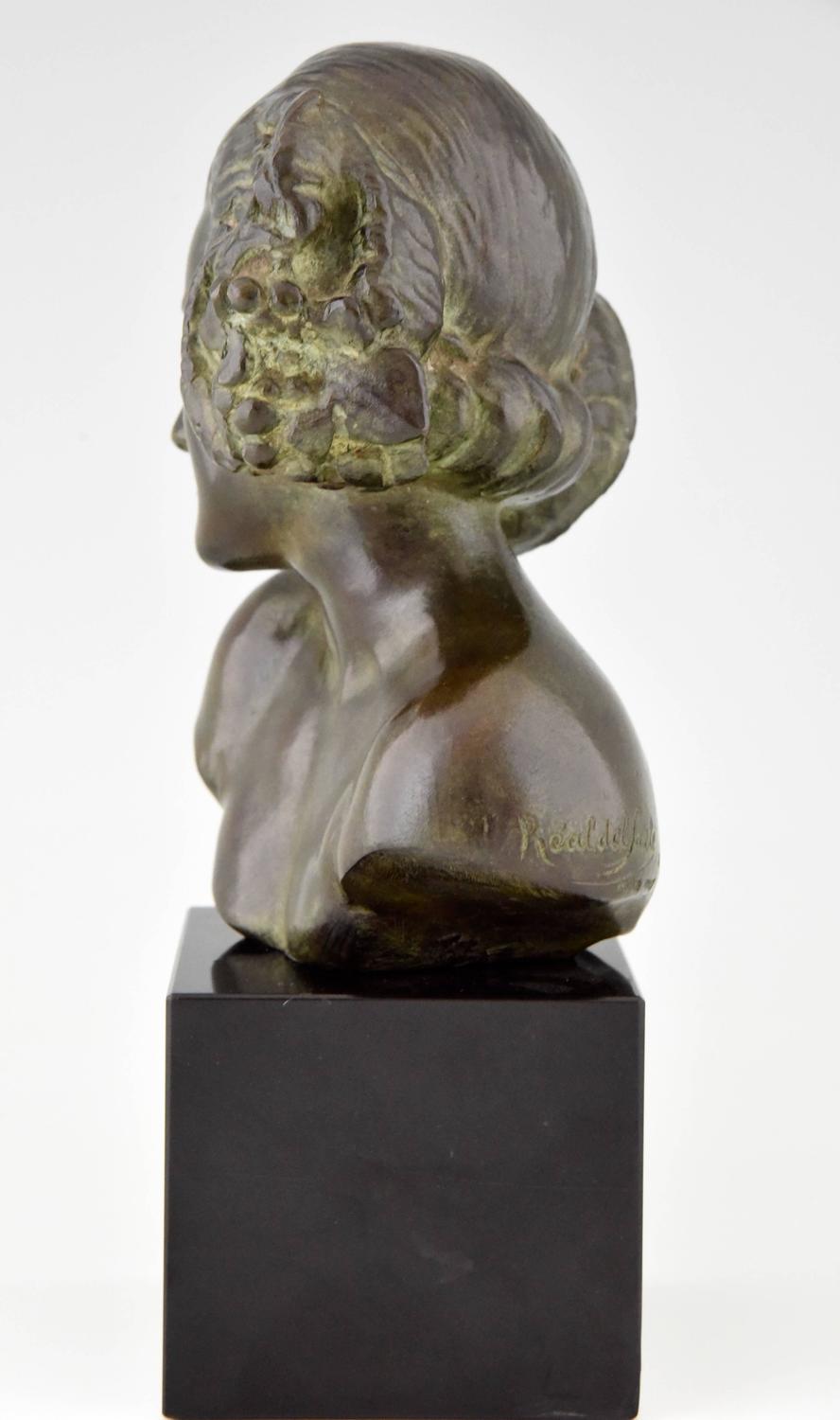 French Art Deco bronze sculpture bust Female Satyr Maxime Real Del ...
