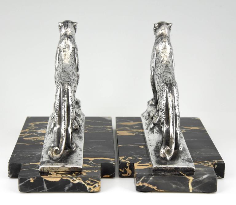 French Art Deco Panther Leopard Bookends by Maurice Frecourt, 1930 at ...