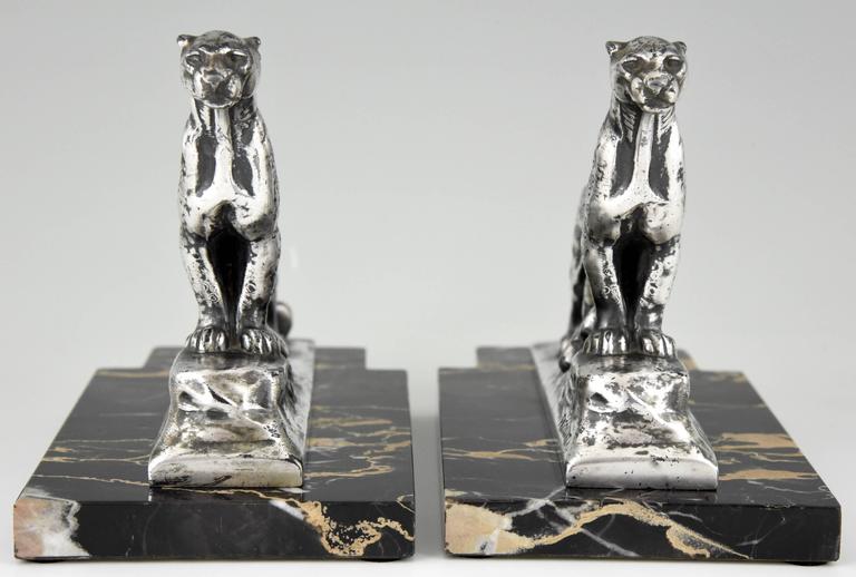French Art Deco Panther Leopard Bookends by Maurice Frecourt, 1930 at ...