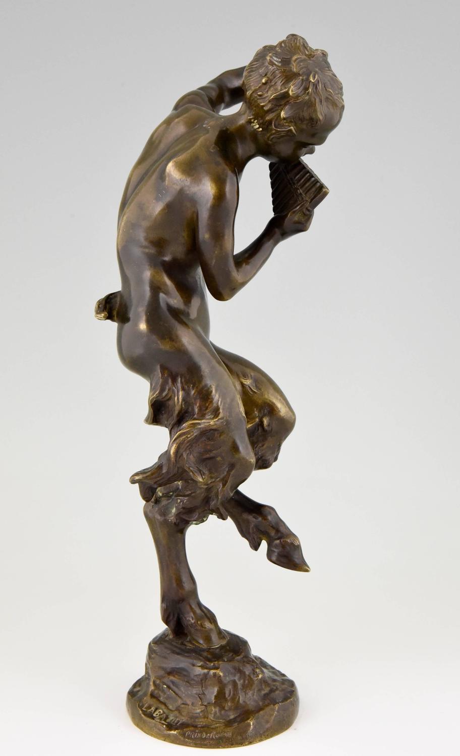 Antique Bronze Sculpture of a Dancing Satyr by Jules Jacques Labatut 1880 at 1stdibs