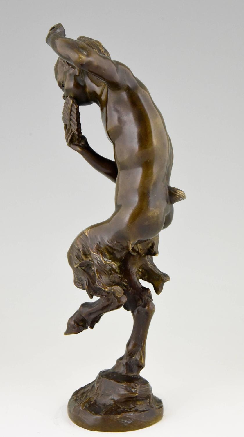 Antique Bronze Sculpture of a Dancing Satyr by Jules Jacques Labatut ...