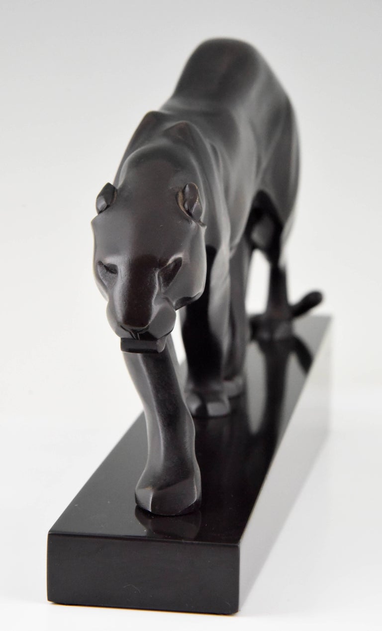 Art Deco Bronze Sculpture of a Walking Panther by Maurice Prost France ...