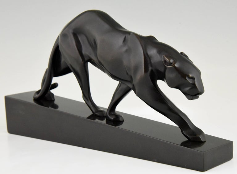 Art Deco Bronze Sculpture of a Walking Panther by Maurice Prost France ...