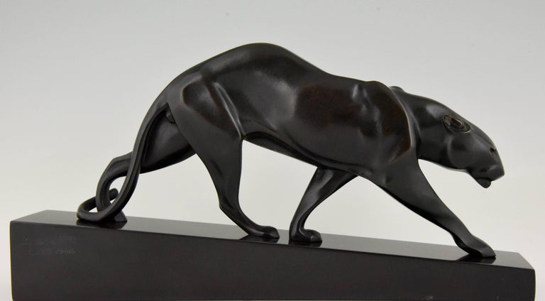 Art Deco Bronze Sculpture of a Walking Panther by Maurice Prost France ...