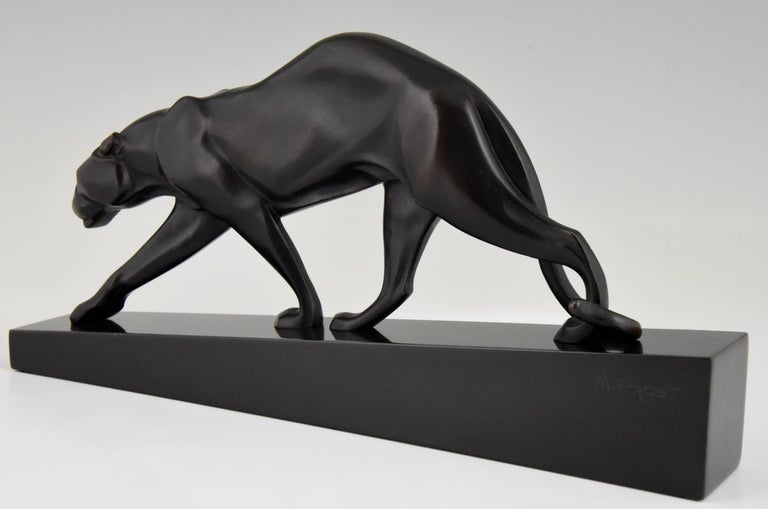 Art Deco Bronze Sculpture of a Walking Panther by Maurice Prost France ...
