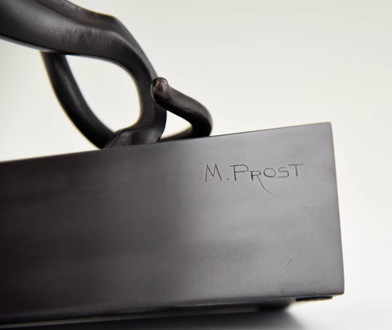 Art Deco Bronze Sculpture of a Walking Panther by Maurice Prost France ...