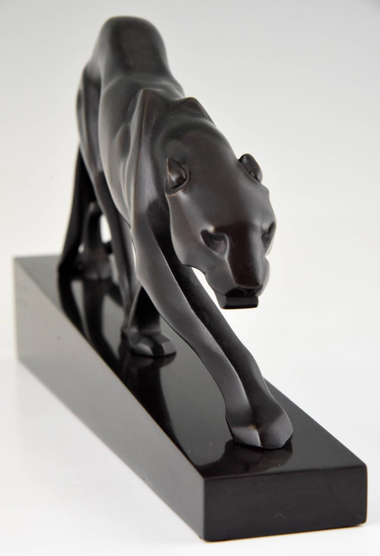 Art Deco Bronze Sculpture of a Walking Panther by Maurice Prost France ...
