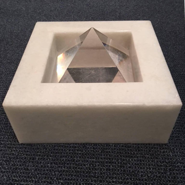 Carrara Marble and Crystal Sculpture by Paolo Tommasi for Armon at 1stDibs