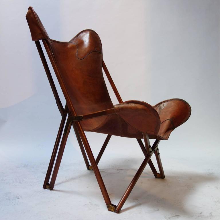 Foldable Tripolina Leather Armchair by Joseph Beverly Fenby at 1stDibs ...