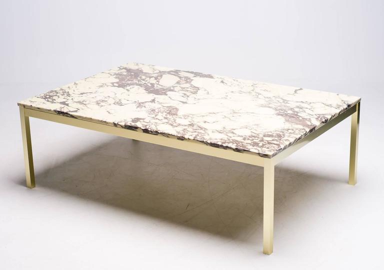 Danish Marble and Brass Coffee Table at 1stDibs