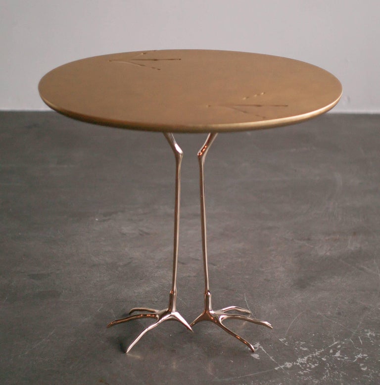 Pair of Gold "Traccia" Tables by Meret Oppenheim For Sale at 1stDibs