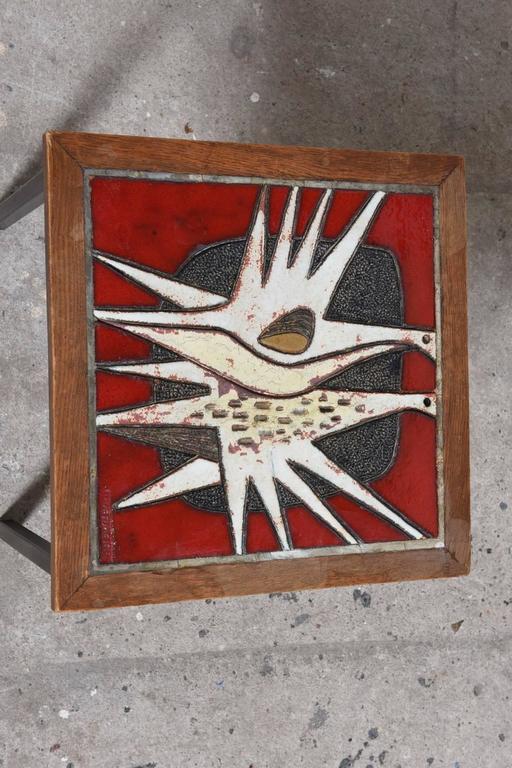 Very Rare Set of Two Art Tile Side Tables Designed by Paul Vermeire ...