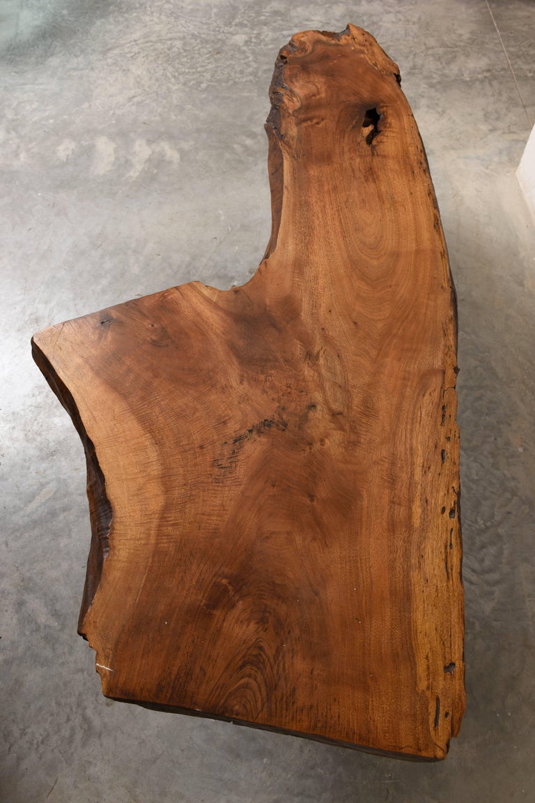 Large Organic Walnut Tree Trunk Coffee Table, 1960s in Style of George ...