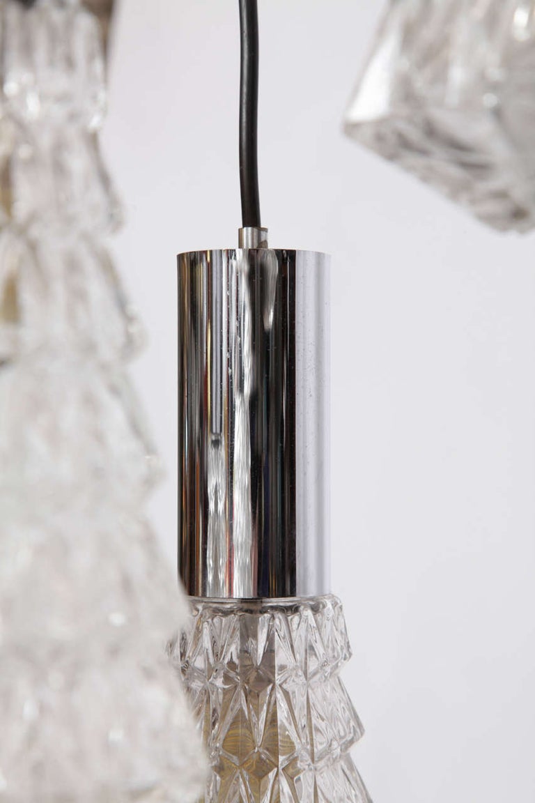 Large Cascade Light Fixture with Five-Glass Lights, 1970s, Glasshutte ...