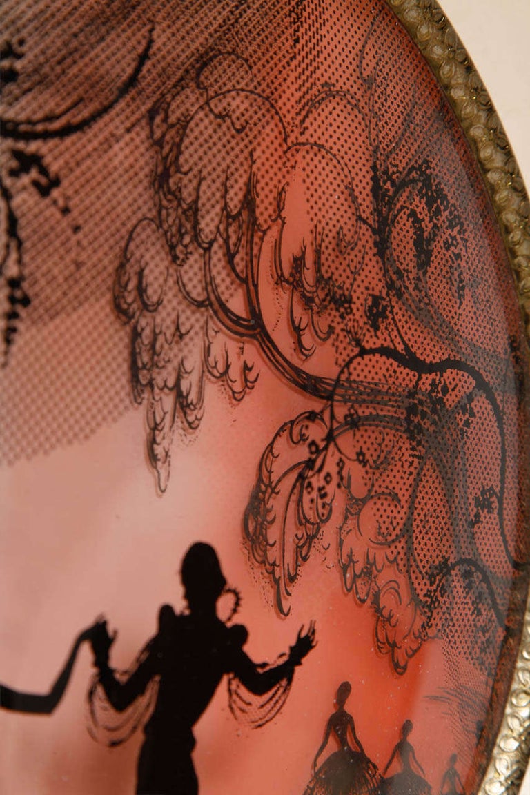 Illuminated Shadow Dancers Reverse Glass Painting Wall Light, 1950s ...