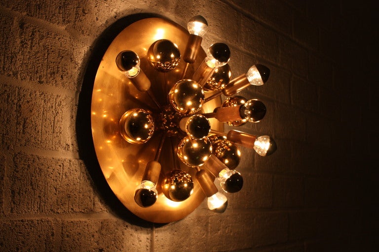 Sputnik Light Cosack Copper Lamp For Sale at 1stDibs