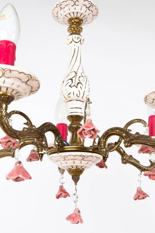 CERAMIC ROSES CHANDELIER, handmade ceramic from France at 1stDibs