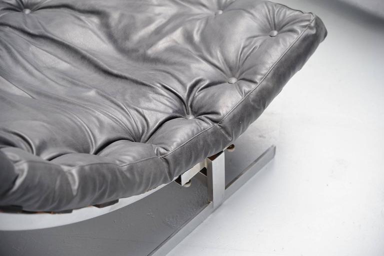 Belgian Architectural Lounge Chair with Spine Back, 1970 at 1stDibs