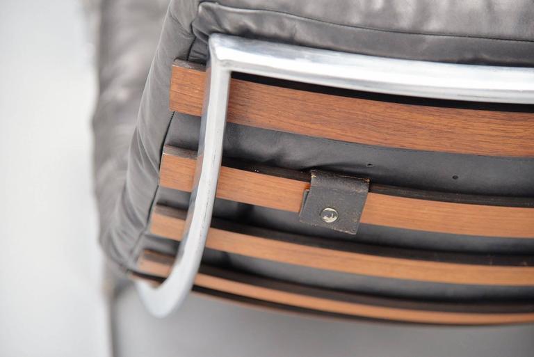 Belgian Architectural Lounge Chair with Spine Back, 1970 at 1stDibs