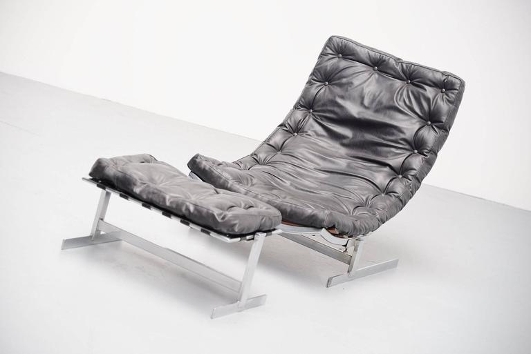 Belgian Architectural Lounge Chair with Spine Back, 1970 at 1stDibs
