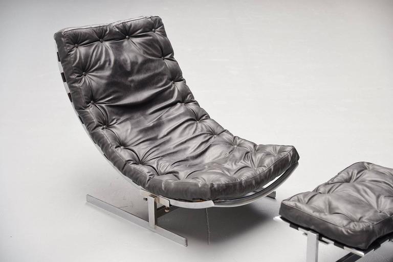 Belgian Architectural Lounge Chair with Spine Back, 1970 at 1stDibs