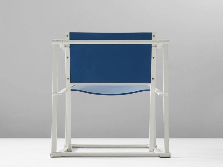 Set of Two White Blue 'Cube' Chairs for UMS Pastoe For Sale at 1stDibs
