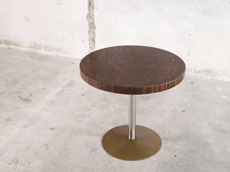 Jules Wabbes Exclusive Small Round Table in Wengé For Sale at 1stDibs